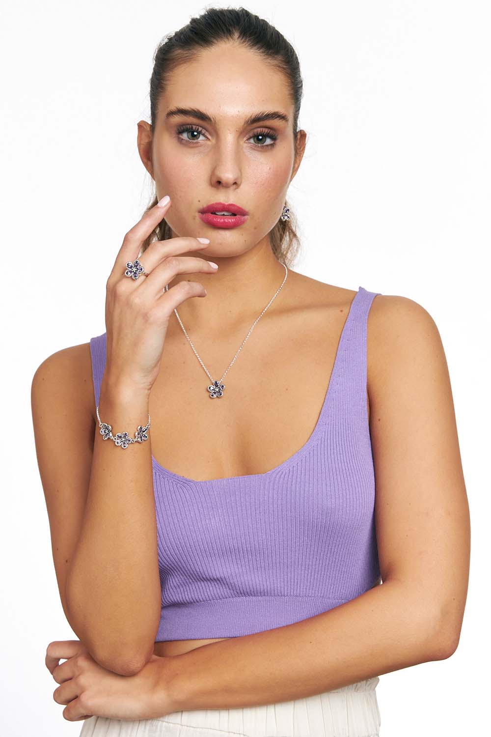 ANILLO FLOR VIOLETA BASIC